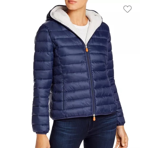 SAVE THE DUCK | Jackets & Coats | Save The Duck Womens Gwen Sherpalined Hooded Jacket Navy ...